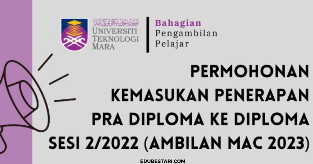 Permohonan Kemasukan Penerapan Pra Diploma Ke Diploma Ambilan Mac 2023 ...