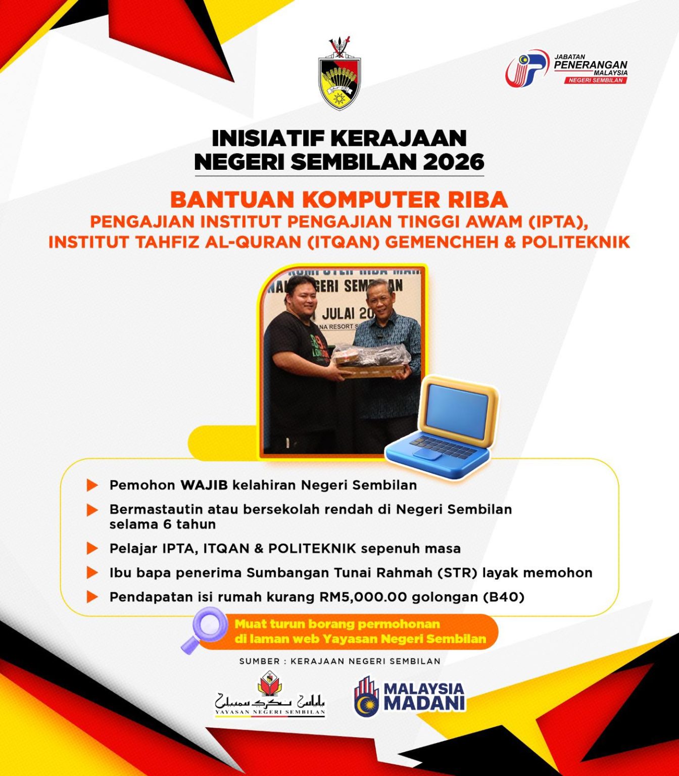 Bantuan Komputer Riba Negeri Sembilan 2026: Syarat, Cara Mohon ...
