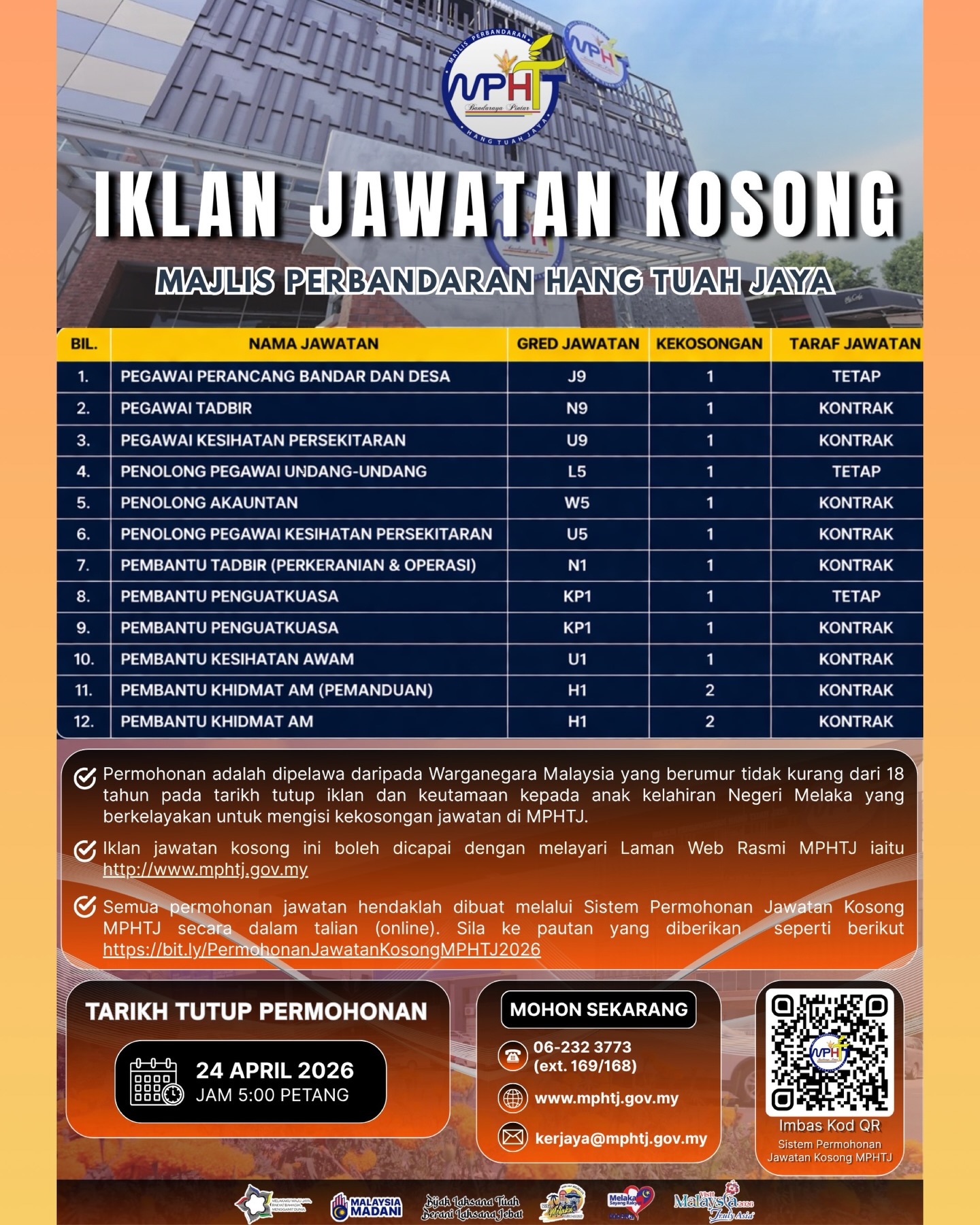 Jawatan Kosong MPHTJ 2026 – Permohonan Online Dibuka, Mohon Sebelum 24 ...