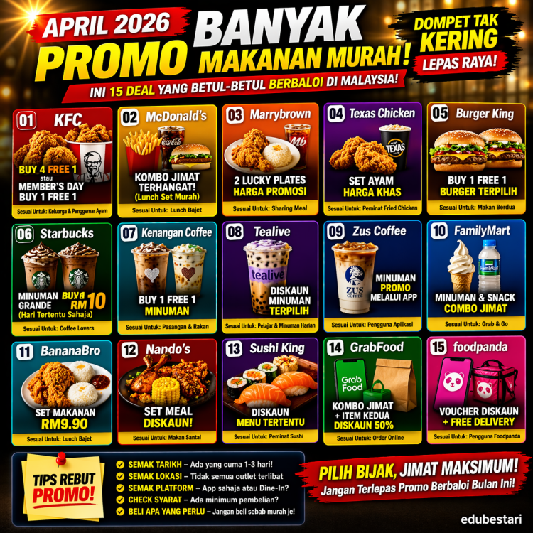 April 2026 Banyak Promo Makanan Murah – Ini 15 Deal Yang Betul-Betul ...