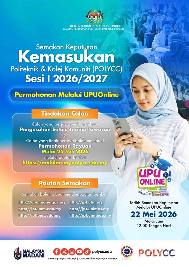 Rayuan Politeknik & Kolej Komuniti 2026/2027 Dibuka: Jangan Putus Asa ...