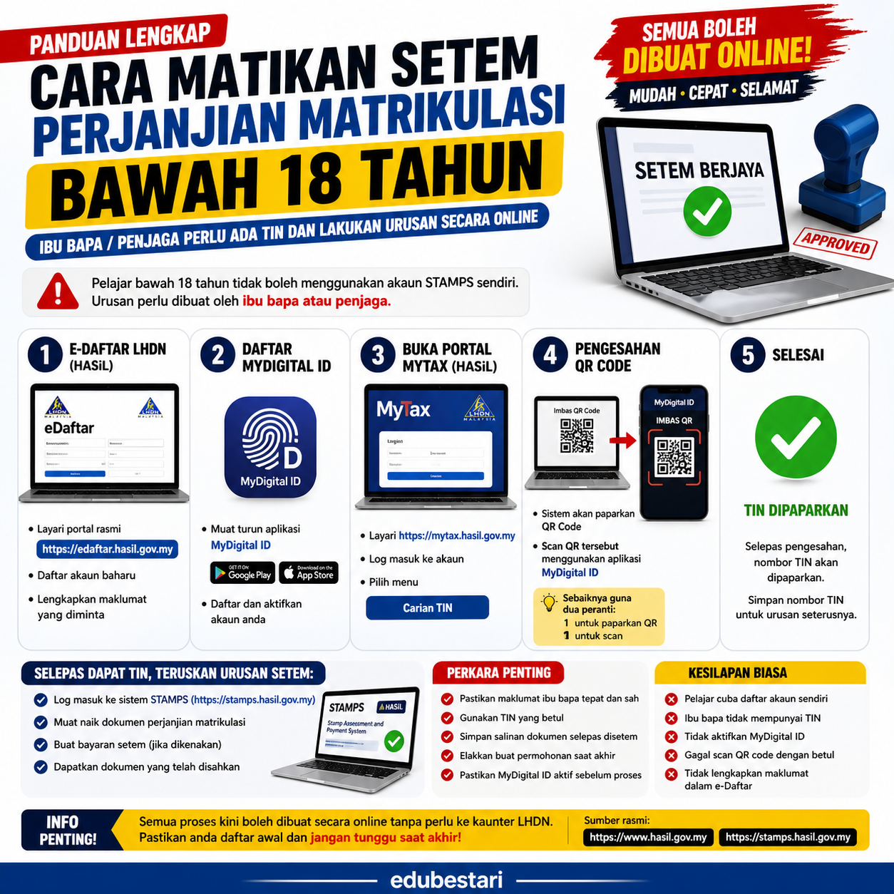 Cara Matikan Setem Perjanjian Matrikulasi Bawah 18 Tahun Secara Online ...