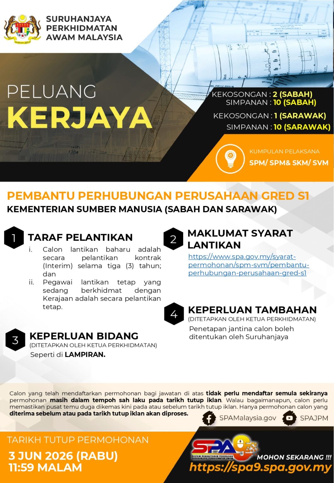 Calon Sabah & Sarawak Jangan Terlepas: Jawatan Pembantu Perhubungan ...